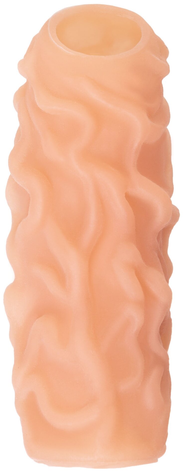 Насадка KOKOS реалистичная с дополнительной стимуляцией, TPE, телесная, 10 см