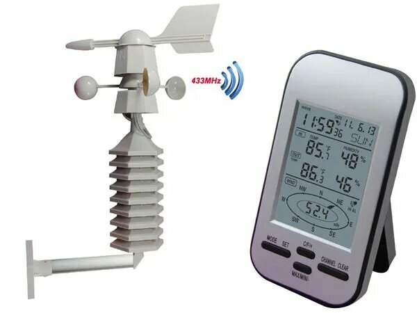 Метеостанция WS0232, беспроводная, анемометр, ЖК-дисплей, до 100 м