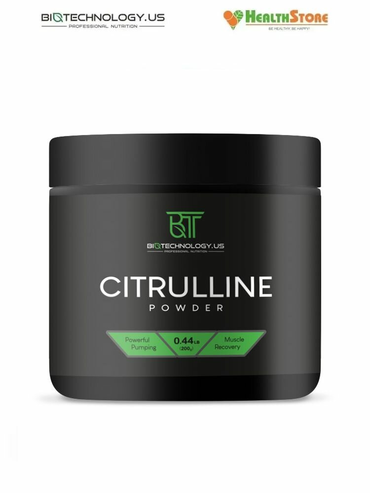Biotechnology.US Citrulline Powder 200г (натуральный) цитруллин малат порошок США цитрулин