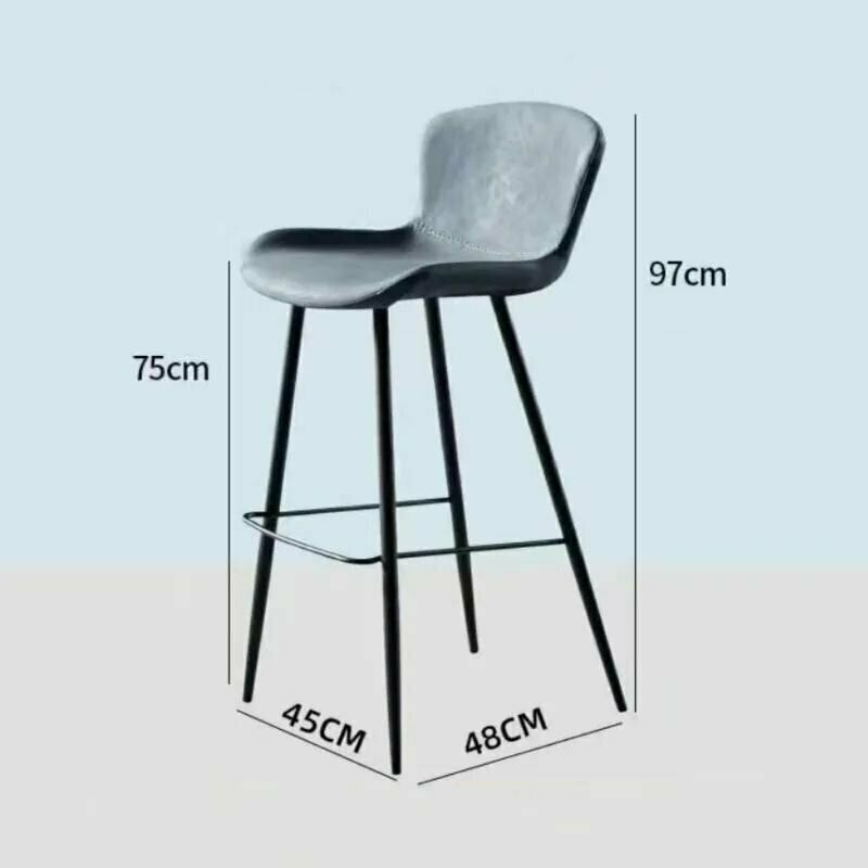 Барный стул "97 45 75", искусственная обивка, для сада, синий, пластик, 97х45х75 см