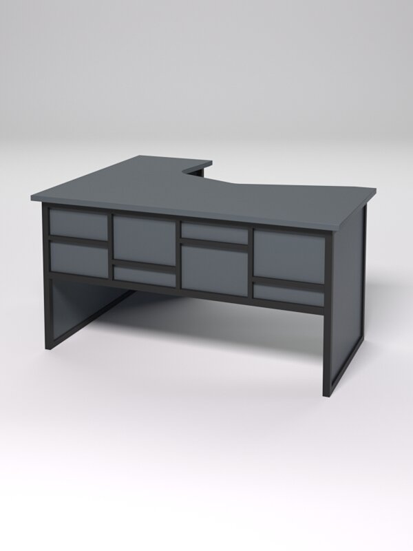 Стол эргономичный правосторонний НТ-040 "стронг" в стиле лофт декор №3, Темно-серый