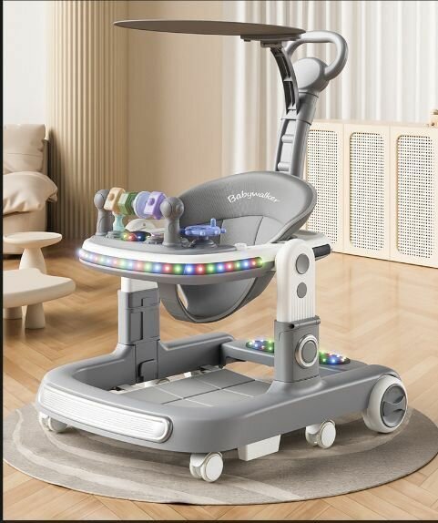 Ходунки детские музыкальные , с игровой панелью и световыми эффектами, 6 силиконовых колес,