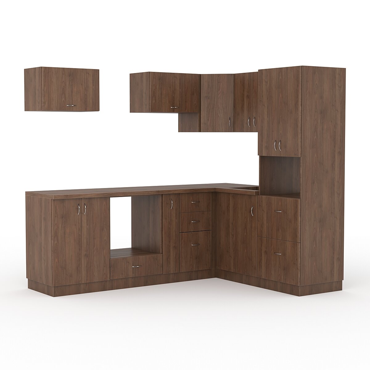 Кухонный гарнитур со столешницей 38мм №8, Орех. Производитель товара - компания Westcom.