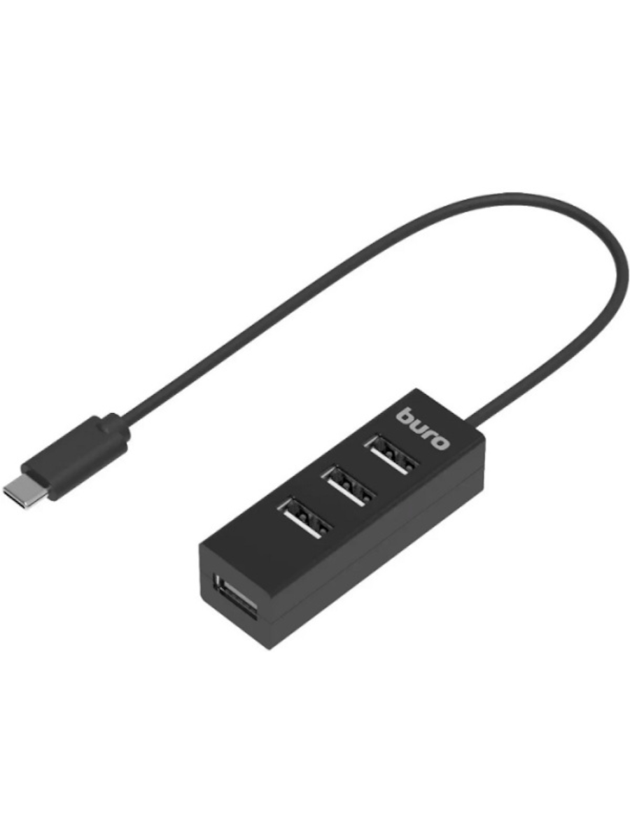 Разветвитель Buro BU-USBC-HUB-4U20, 4 порта, черный, USB-C, 2021258