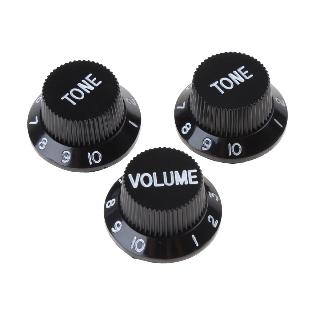 1 Volume 2 Tone Knob Button Electric Guitar Potentiometer Cap Hat For FD ST Bott
