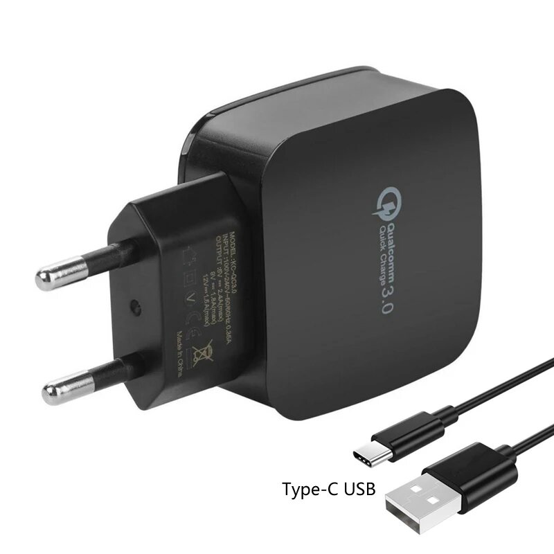 GEUMXL 5В 3A Быстрая зарядка 3,0 настенное зарядное устройство + 3FT USB Type C кабель для Samsung Galaxy S8 Plus A3 A5 A7 2017 Nokia Lumia 950XL