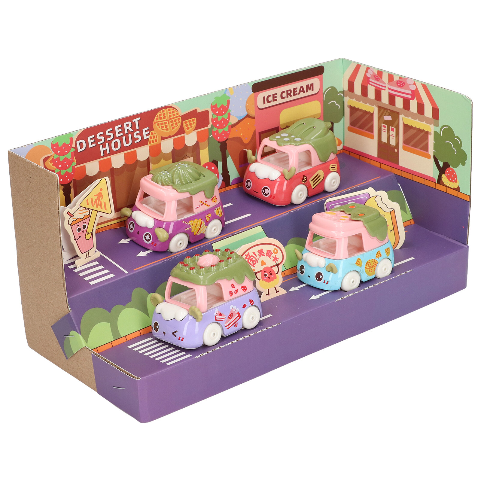 Набор игрушечных машинок с инерционным приводом, миниатюрные машинки с инерционным механизмом, для малышек и девочек, подарок, десертная машинка из сплава.