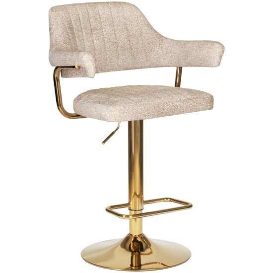 Стул барный Dobrin CHARLY GOLD (бежевый твид (LEO26))