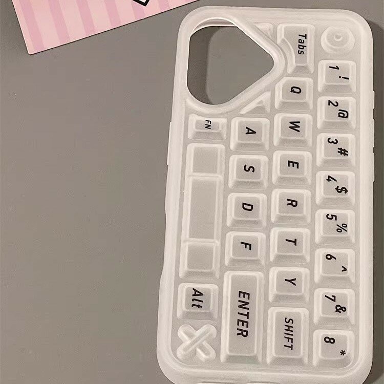 Чехол-клавиатура, для iPhone 16 Pro Max, Apple 15 Plus, 14 Pro, прозрачный, с английскими буквами