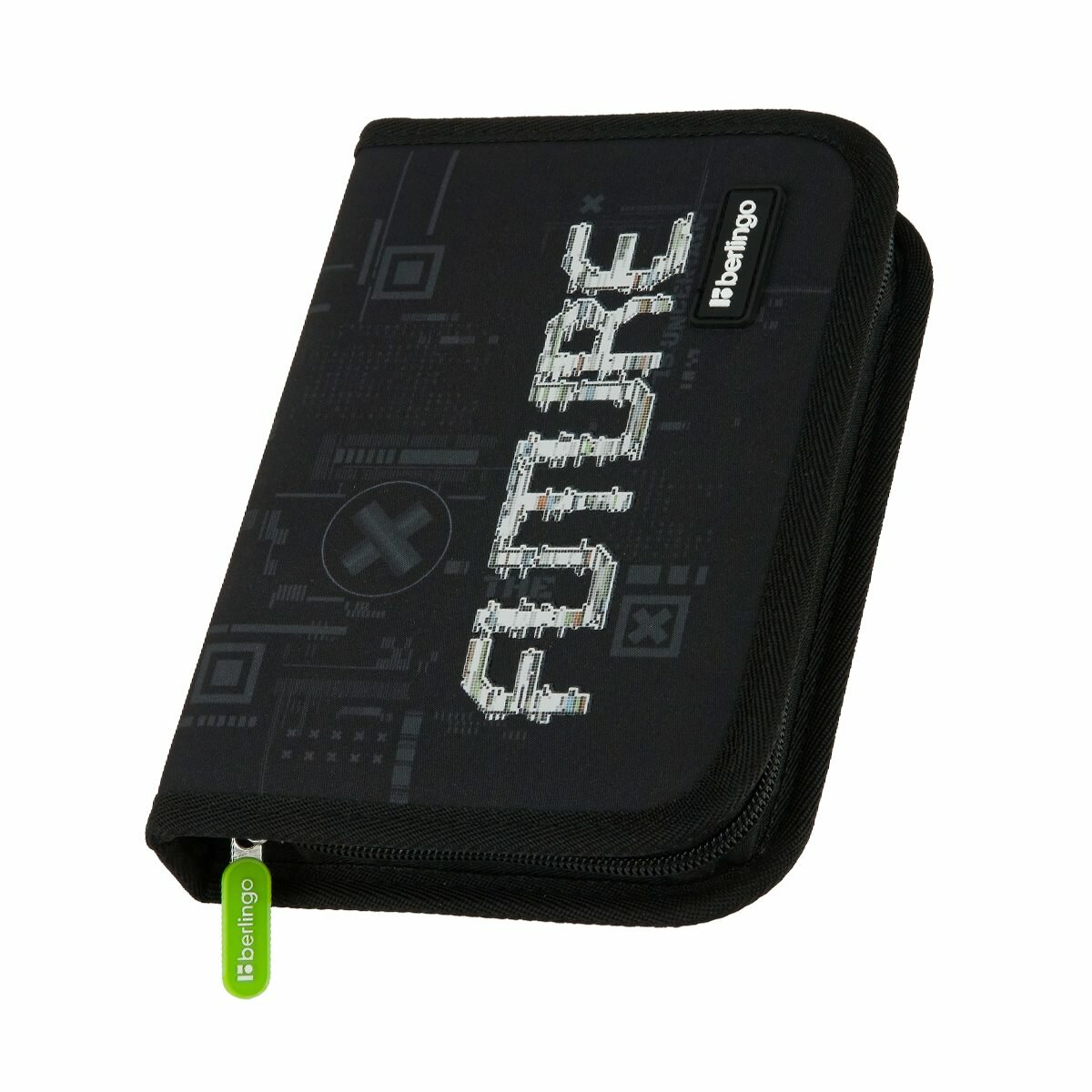 Пенал школьный 1 отделение Berlingo "FutureX", 200х140x40мм, дополнительная откидная секция, полиэстер (PK-EXM-1110)