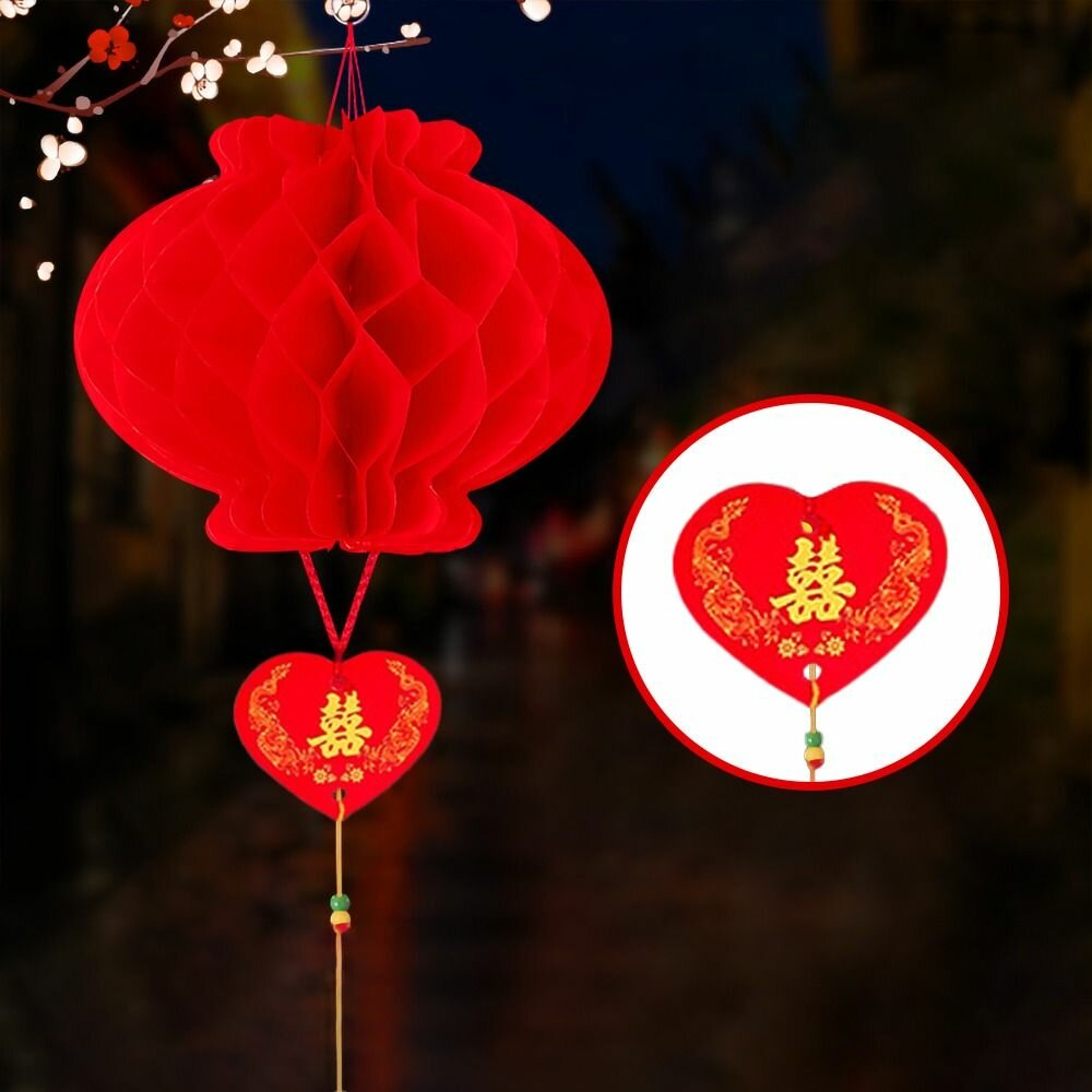 Новогодние красные бумажные фонарики, свадебные украшения фонарики,1шт