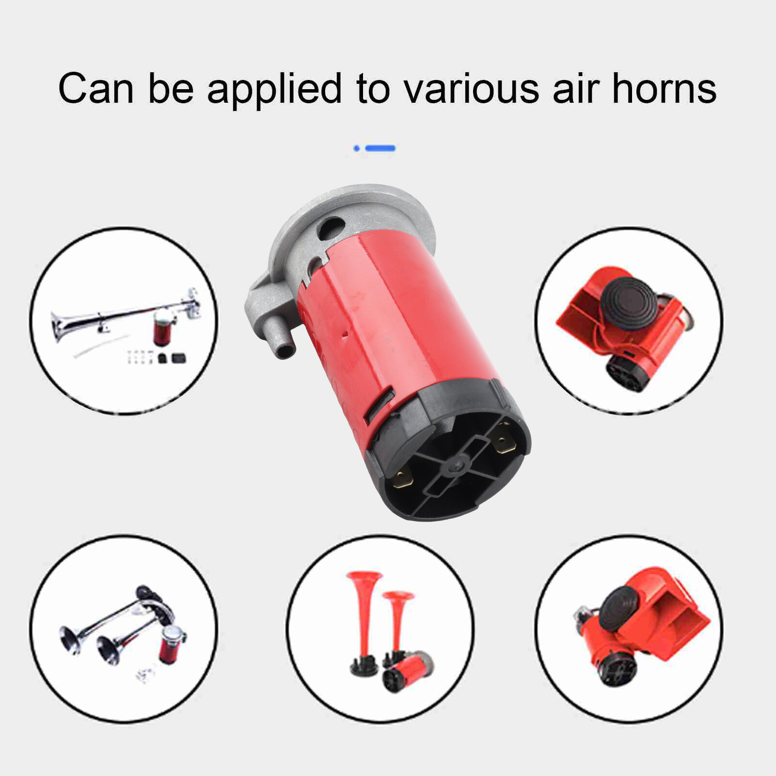 12 В воздушный компрессор звукового сигнала 105‑115 дБ автоматический звуковой воздушный насос компрессорный двигатель для автомобилей грузовиков лодок мотоциклов