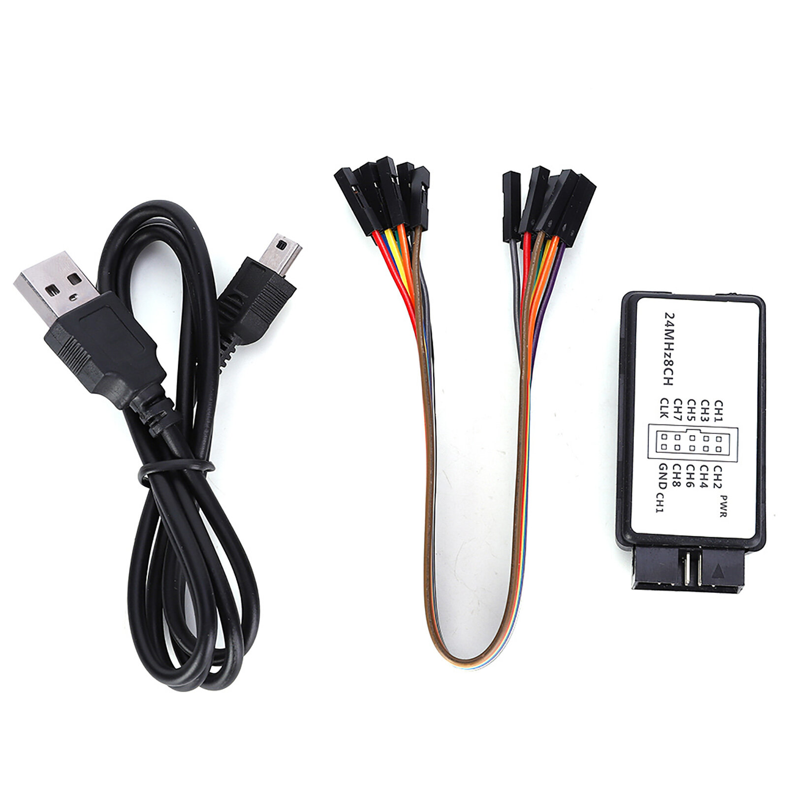 LA1002 Mini Portable USB 5 МГц 24m 8 каналов, логический анализатор, набор устройств с кабелями