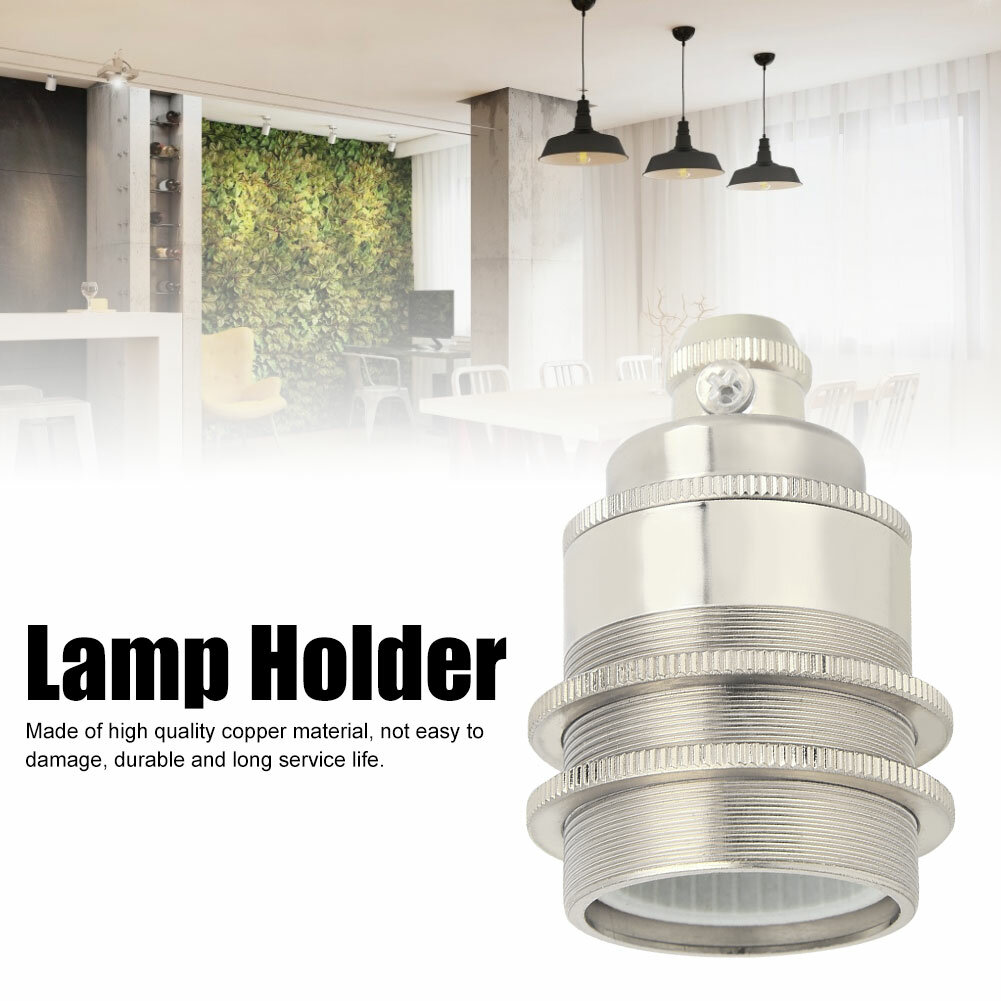 Винтажный стиль, медный цоколь E27, держатель для лампы, аксессуары «сделай сам», для люстры, стола, напольного светильника, хромированный цвет