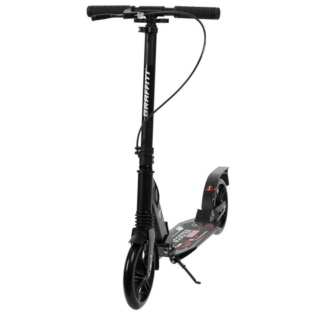 Самокат GRAFFITI "SCOOTER", задний амортизатор, ABEC 5, цвет чёрный, 1738611