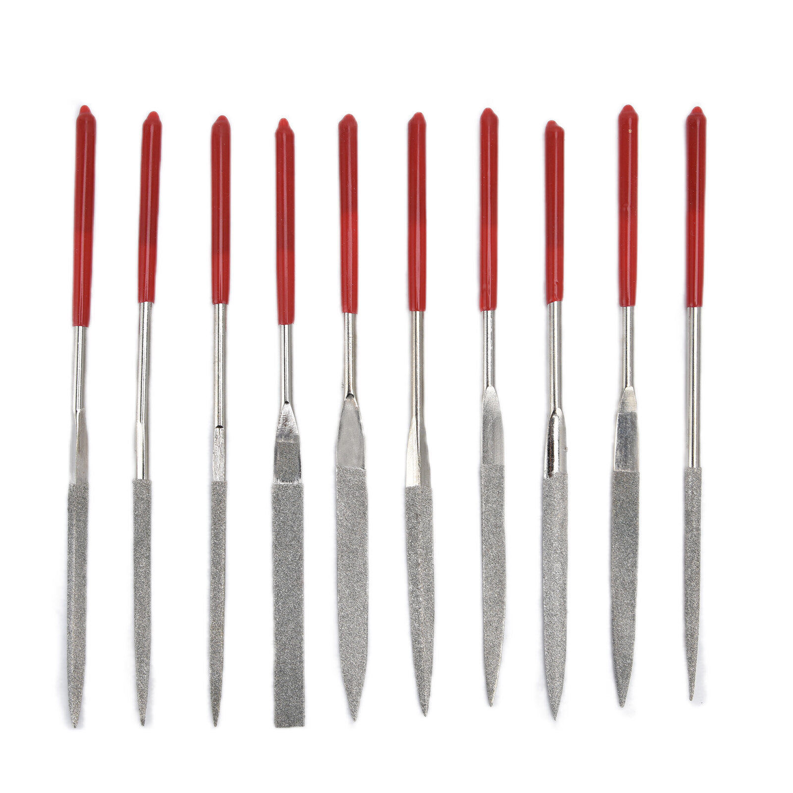 Набор из 10 напильников с закаленными, прочными и удобными ручками, для изготовления ювелирных изделий, 5x180 мм.
