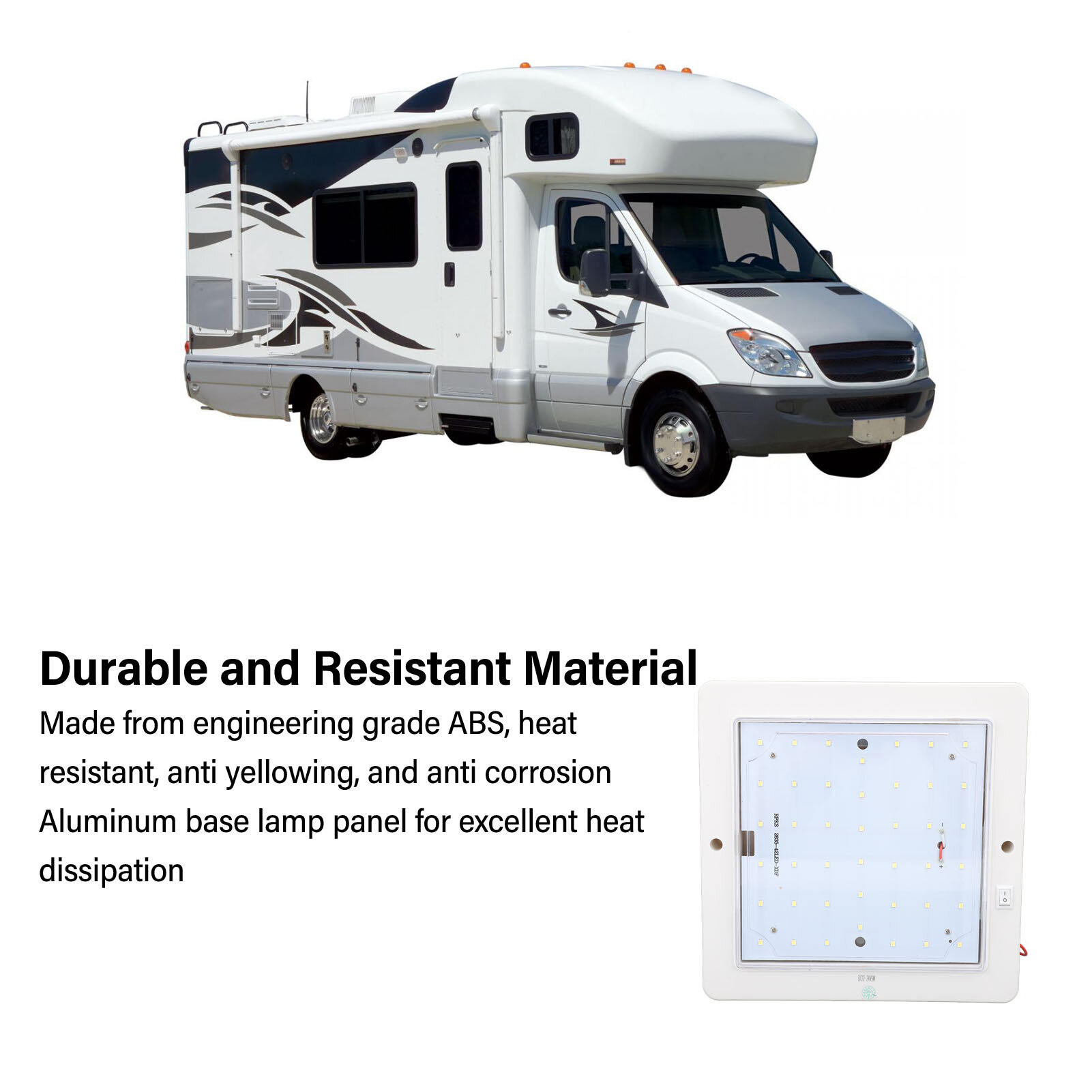 8x8 дюймов, постоянный ток, 12 24 В, квадратный потолочный светильник для кабины автофургона, 9 Вт, светодиодный внутренний потолочный светильник на крыше, лампа для кабины для автомобильного прицепа, кемпера, морских лодок, чистый белый свет 6000 6500k