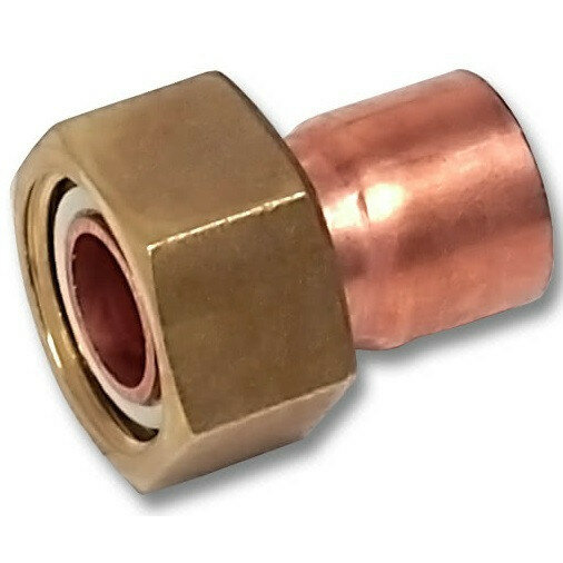 Переходник медный под пайку 18х1/2 ВП-ВР, с накидной гайкой, Sanha 5240g