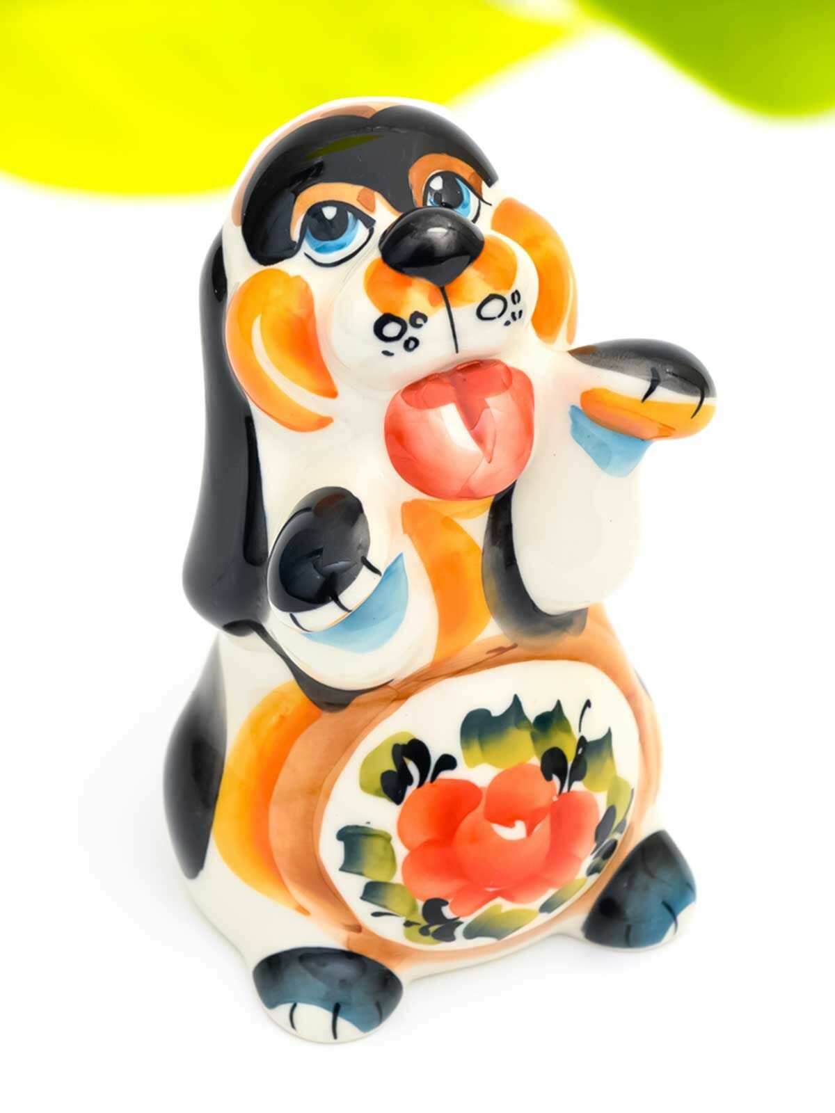 Фигурка коллекционная - Собака, Гжель, Фарфор, 12,5 см