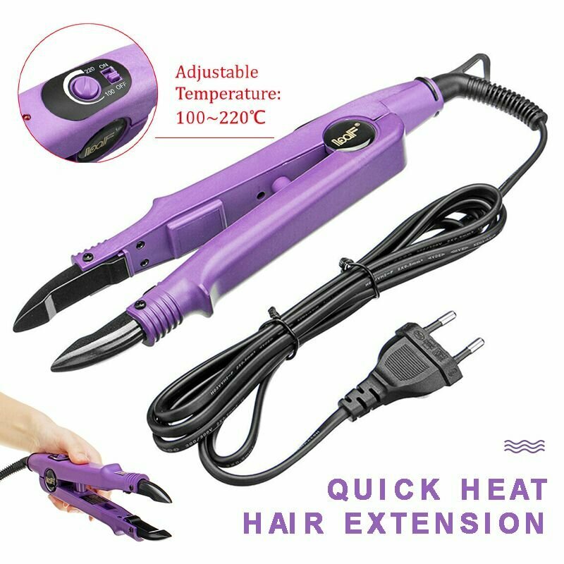 Щипцы соединительные для наращивания волос, фиолетовый, 220В, 25Вт, 2,5м