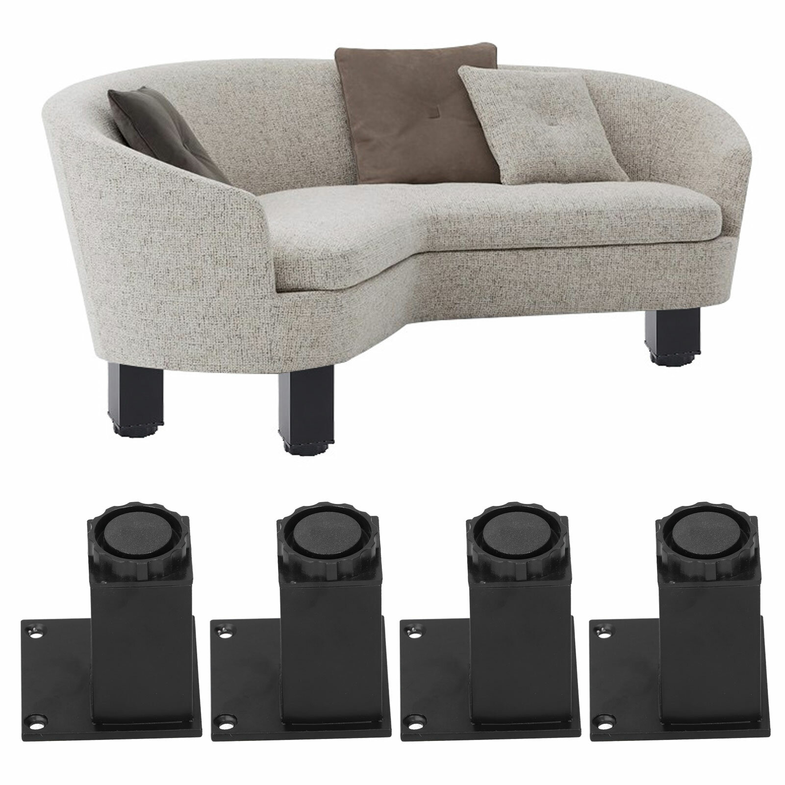 4 шт./компл. мебельная ножка с регулируемой высотой, квадратная опора из алюминиевого сплава для дивана, шкафа 80 мм