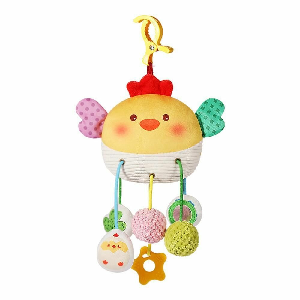 Подвесная игрушка-погремушка с тянущимися элементами (35-40 см) для кроватки и коляски, Развивающие игрушки для малышей 0-1 года