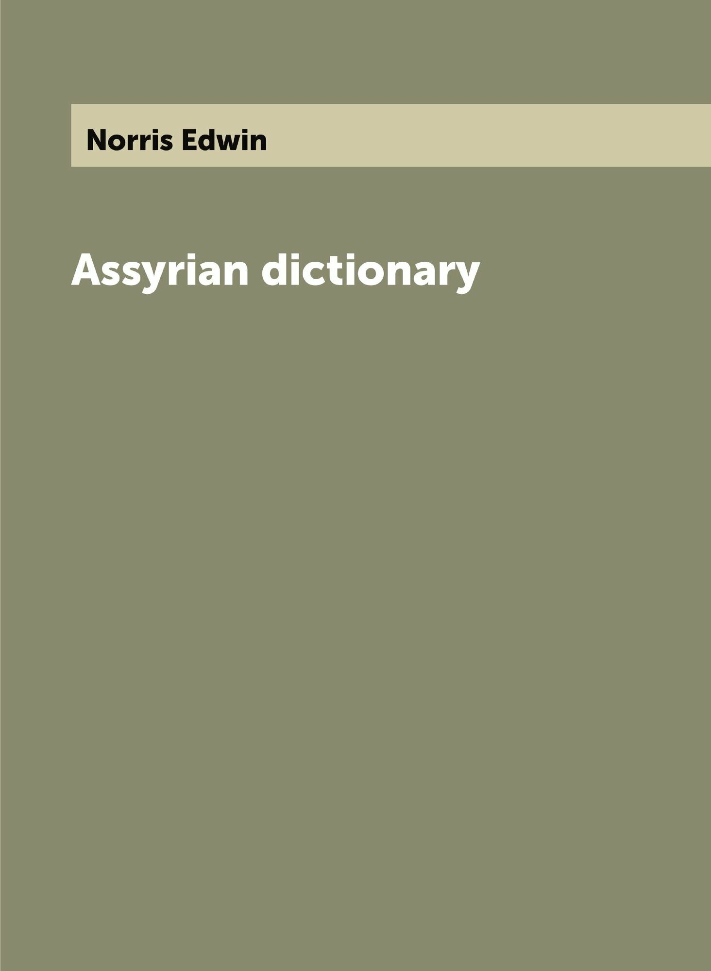 Assyrian dictionary