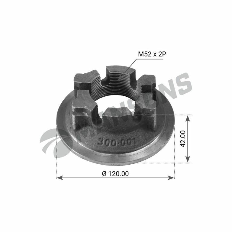Гайка ступицы корончатая для БПВ арт 300001 MANSONS