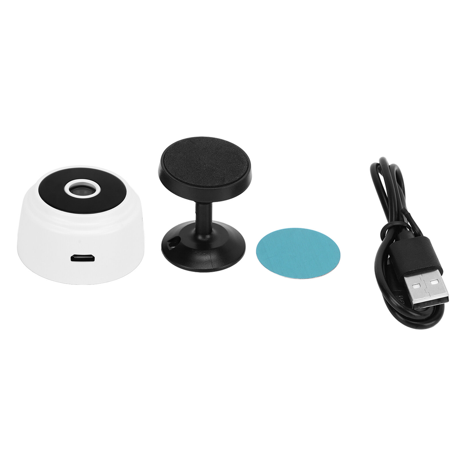 A9 Home Mini Camera with Magnetic Back Cover 1080P HD Wireless for Office Courtyard White