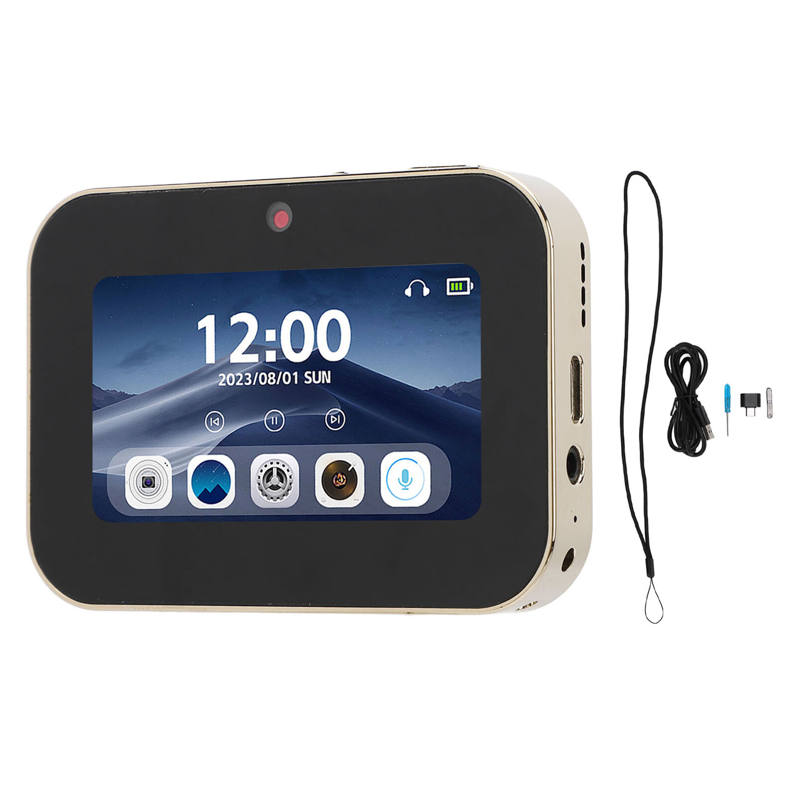 Цифровая камера 4K с 3 -дюймовой сенсорной видеокамерой 64 -мегапиксельной видеокамеры 120 градусов Compact Commance Movies Movie Movie Player 3600mah Gold