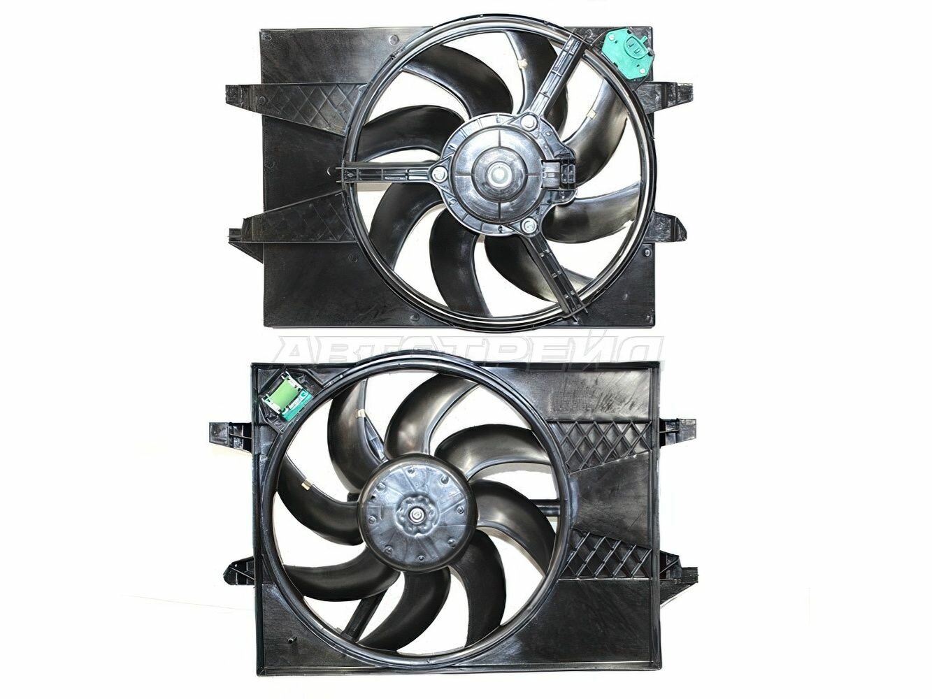 Диффузор радиатора в сборе с вентилятором для Форд Фиеста, Мазда 2 арт STFD082010 SAT