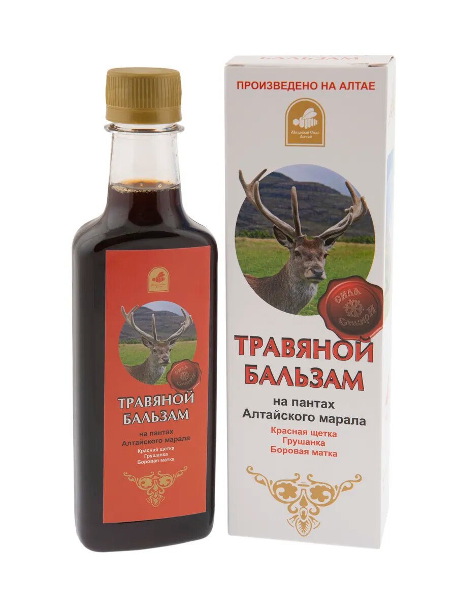 Алтайский бальзам "Травяной бальзам на пантах Алтайского марала" (для женщин), 250мл