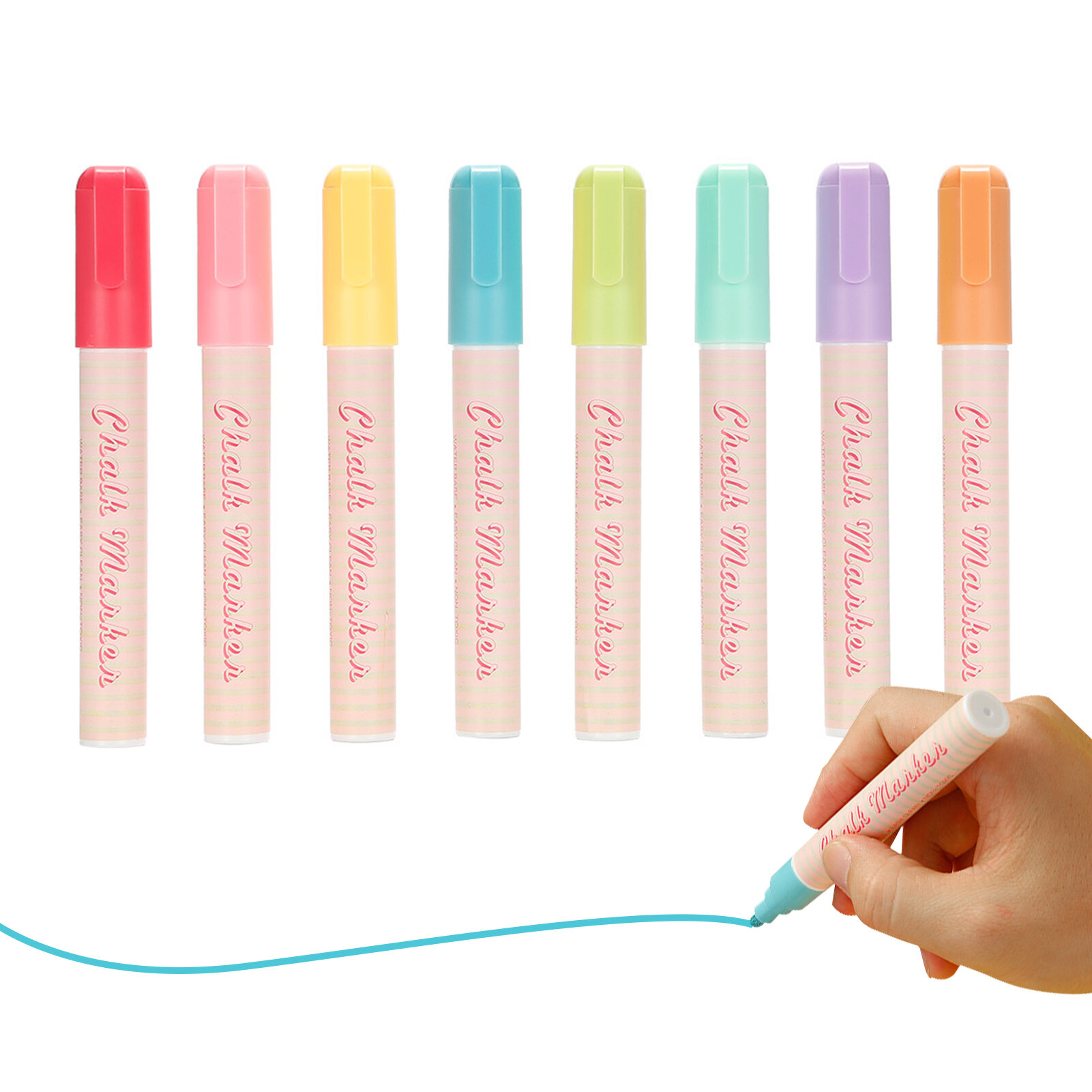 Жидкий мелок маркер 8 яркие цвета 6-мм обратимые наконечники круглый и промотленные на водных на водных ручках маркерные ручки не токсичная быстрое сушка для биржевых стеклянных стекло