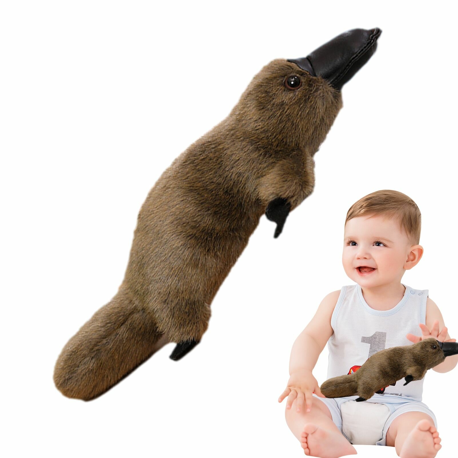 Мягкая плюшевая игрушка утконос для детей, безопасная и гипоаллергенная, идеальный подарок на праздник и для домашнего уюта