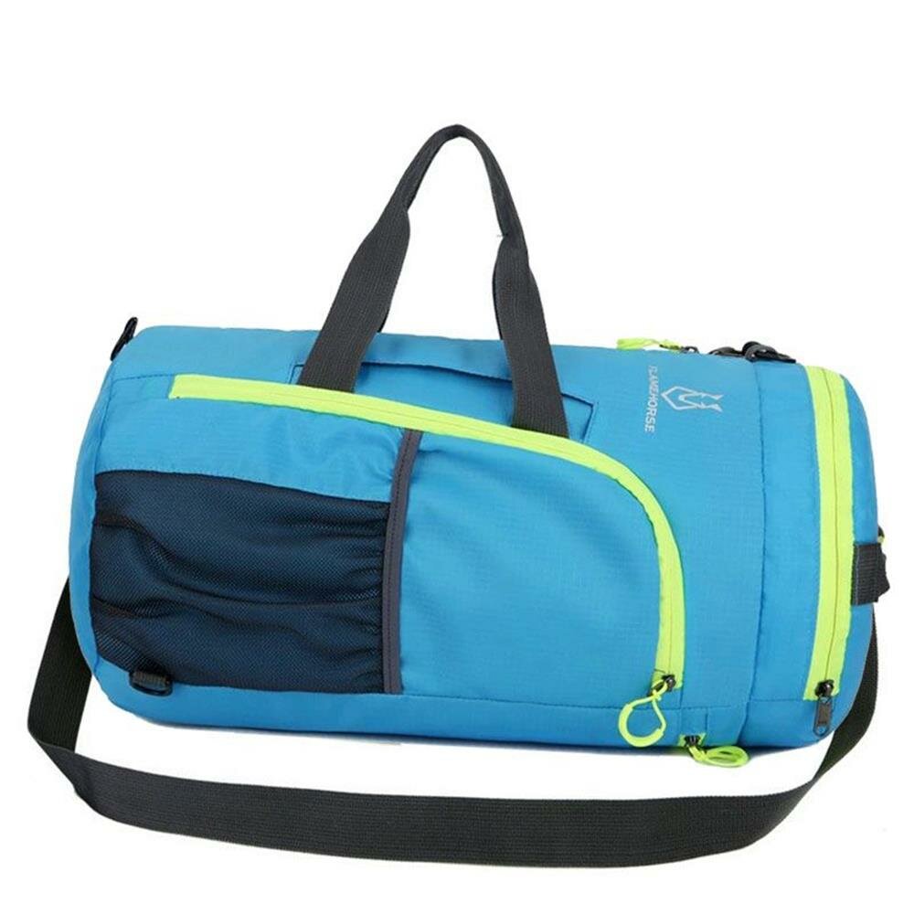 Складной дорожный сумка из нейлона Duffel Bag для путешествий Гимнастическая сумка для мужчин и женщин Спортивная сумка-туалетная Гимнастическая сумка Рюкзак для уикенда Ночная сумка, Цвет: Зеленый, Голубой, Королевский синий, Черный, Розовый красный,