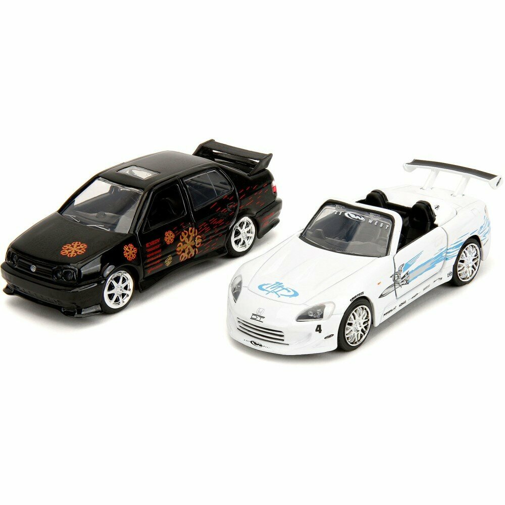 Набор моделей автомобилей Jada Toys Legacy Series Fast & Furious 1995 Volkswagen Jetta (Glossy Black) / 2001 Honda S2000 (Glossy White) (1:32) 35389