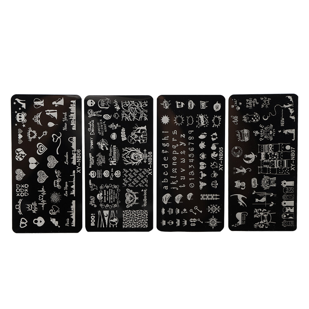 Пластины для стемпинга ногтей 05-08, трафареты для дизайна ногтей своими руками, шаблоны для маникюрного инструмента, шаблоны для печати на ногтях для салонного и домашнего использования
