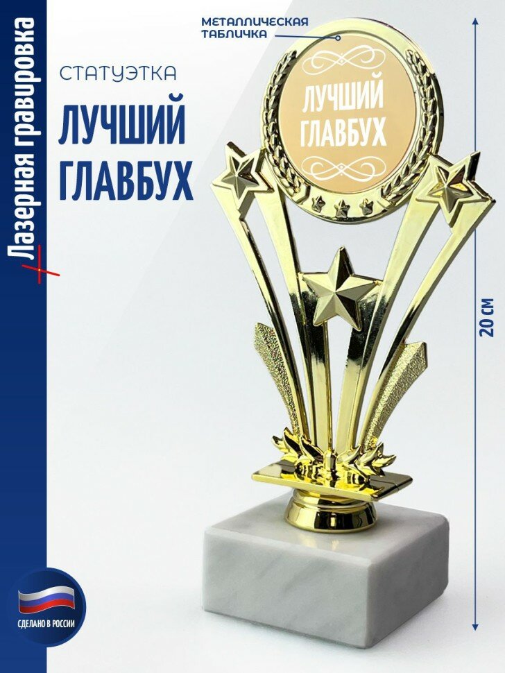 Наградная статуэтка Звезды "Лучший главбух" (20,2 см)