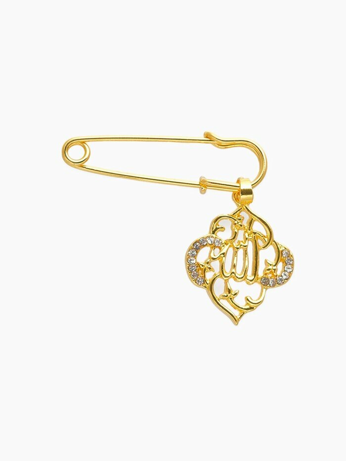 Булавка с подвеской «Мусульманская» басмала, 3 см, цвет белый в золоте 5018446