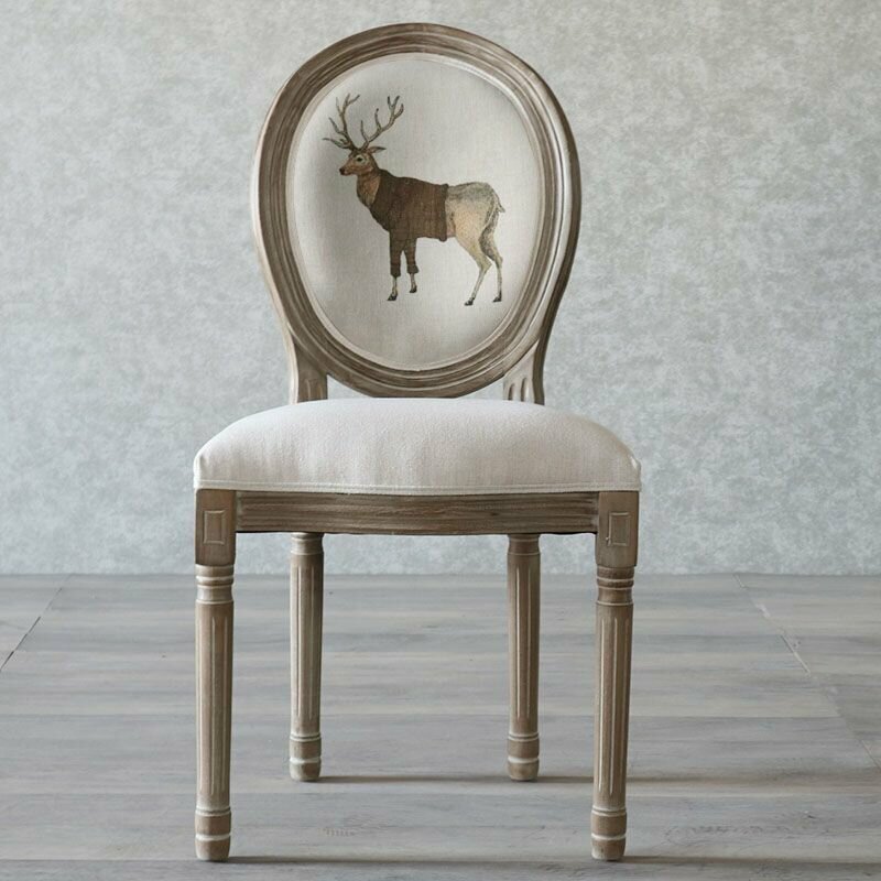Обеденный стул в европейском стиле ретро из массива дерева, модное и простое кресло со спинкой в американском ресторане отеля