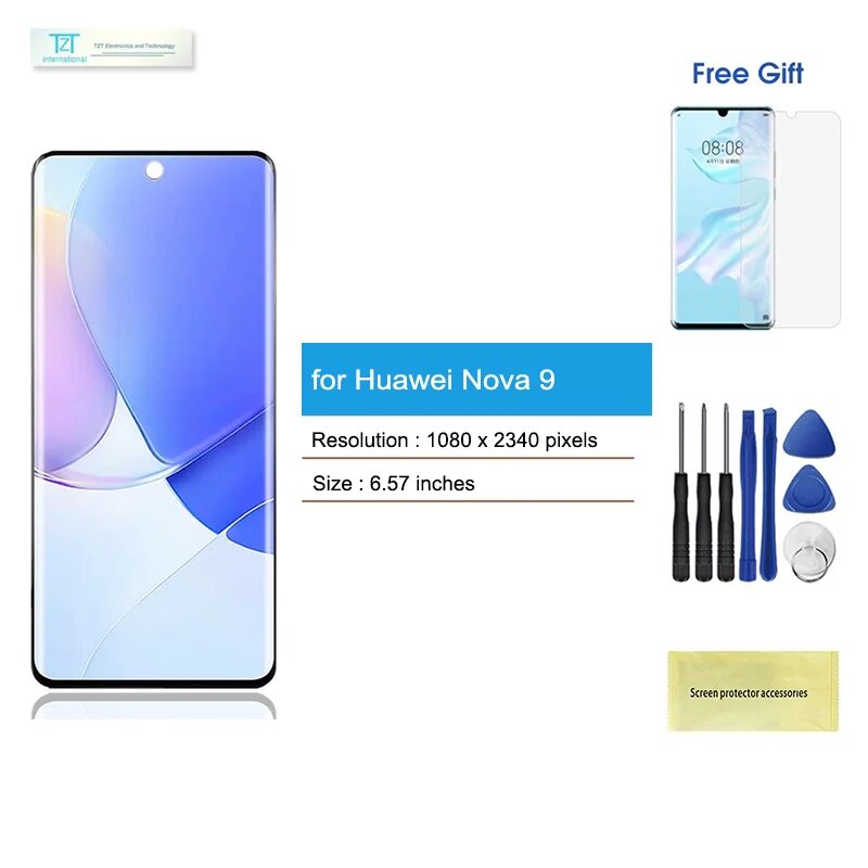 【Сделай сам-с рамкой】Супер Amoled для Huawei Nova 9, ЖК-дисплей, сенсорный экран, замена OLED TFT-Without Frame