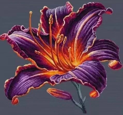 Набор для вышивки крестом "Красивые цветы", 14CT Black Canvas