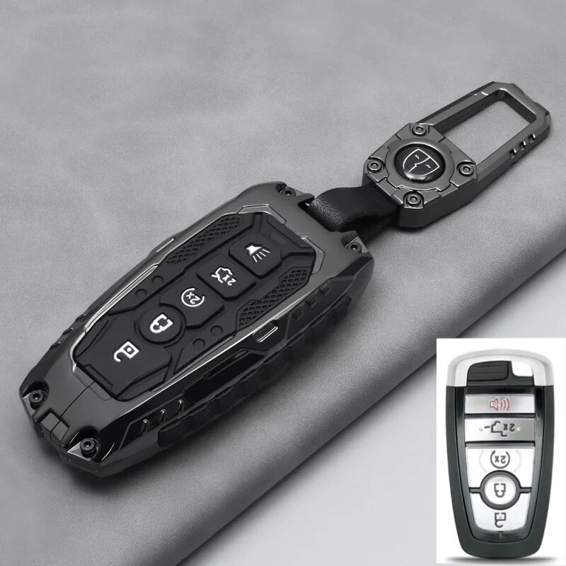 Автомобильный чехол для дистанционного ключа, брелок для Ford Edge Fusion Mustang black 5key