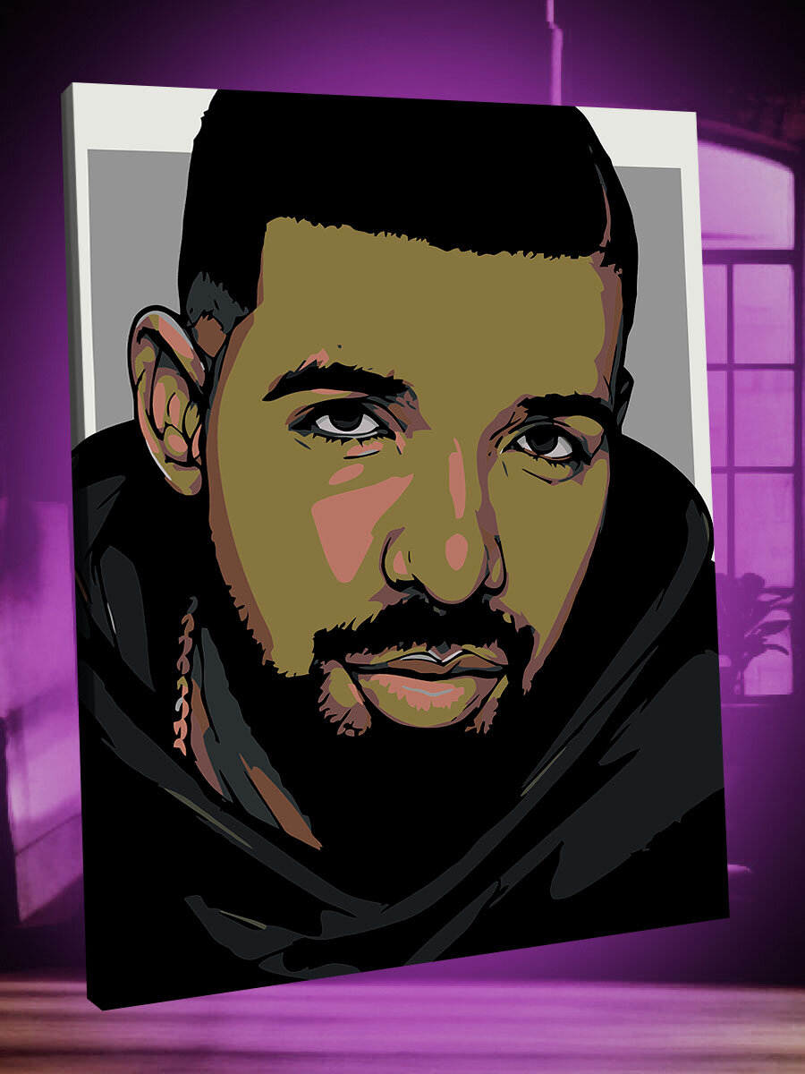 Картина по номерам "Drake / Обри Дрейк Грэм" на холсте с подрамником 40х50