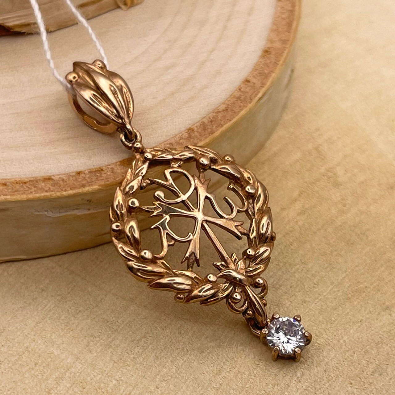 Подвеска, серебро, 925 проба, золочение, оксидирование, фианит