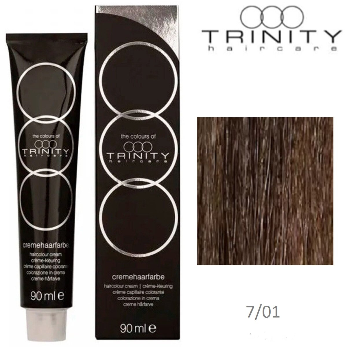 Trinity The Color of Trinity Стойкая крем краска 7/01 средний блондин пепельный 90 мл