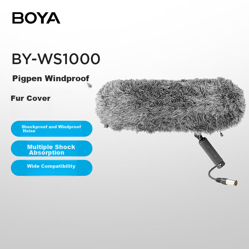 BOYA Windproof Microphone Cover, Outdoor Recording Professional Spider Cage, Street Interview Live Streaming Microphone Windproof Cage, Suspended Bracket, BY-WS1000