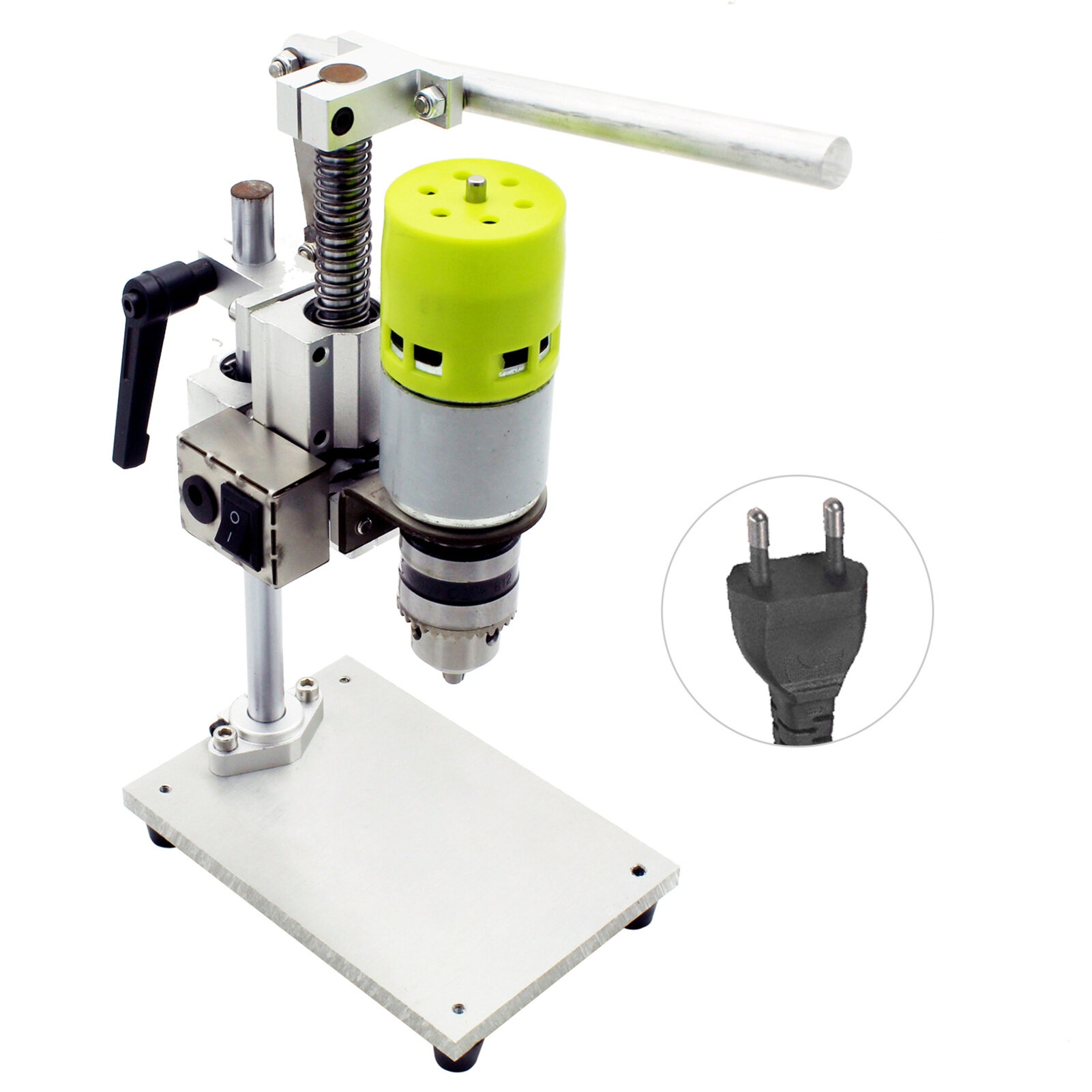 7-ступенчатая мини-бурильная скамья Сенва Скамья Электрическая скамейка буровой машины патрон 1,5-10 мм 100 Вт. Маленькая скамейка DIY Pure Aluminum Small Bench Drill Высокая точность