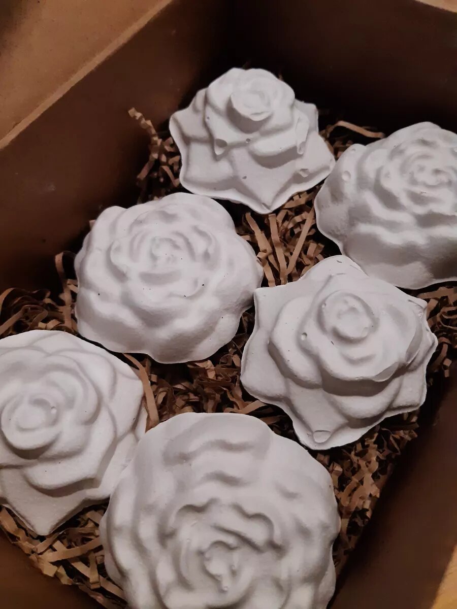 Гипсовые цветы для раскрашивания 6 шт