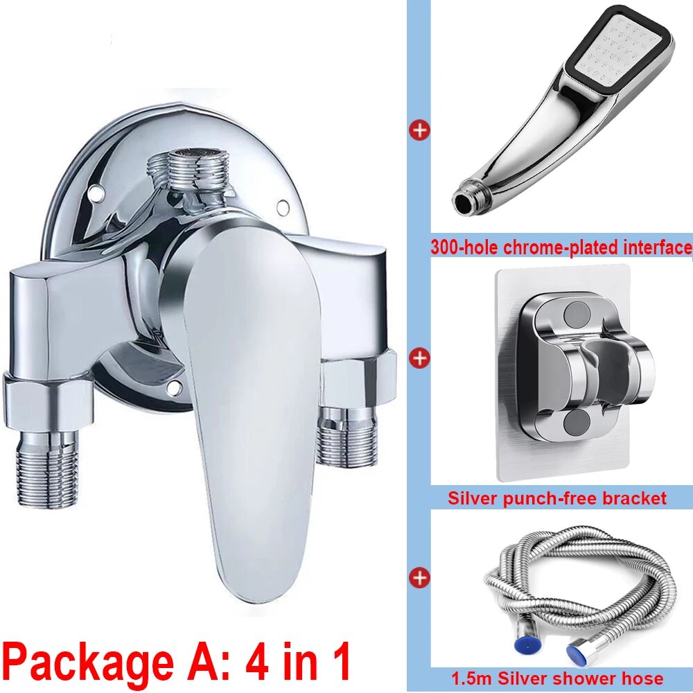 Смеситель для ванны и душа Brangdy, хромированный, Package A 4 in 1, G1/2